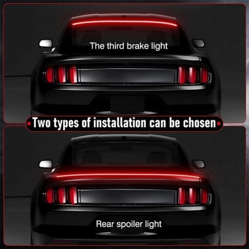 50" LED Spoiler Tailgate Light Bar Strip Red Color, Carbon Fiber Texture